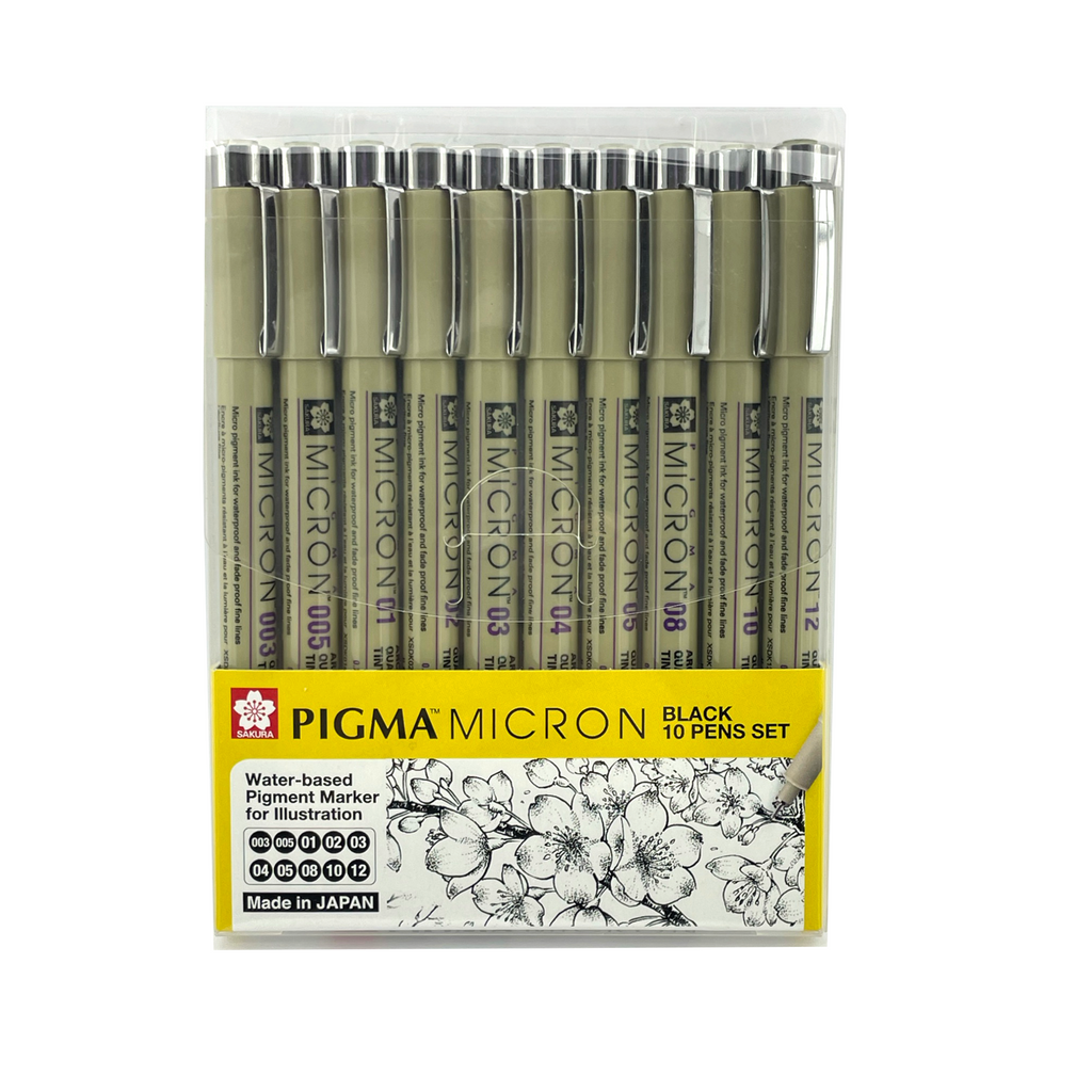 Sakura Pigma Micron Fineliner Pen Black Set Of 6 For Drawing Sketch – thestationerycompany.pk