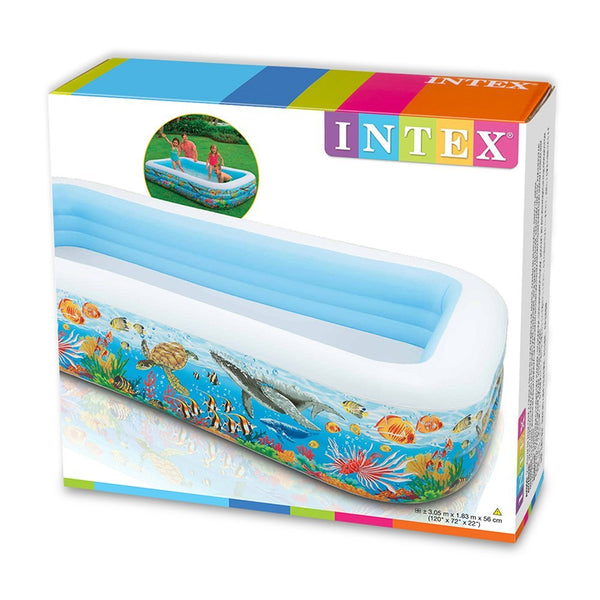 INTEX Swim Center Tropical Reef Family pool (120" L x 72" W 22" H ...