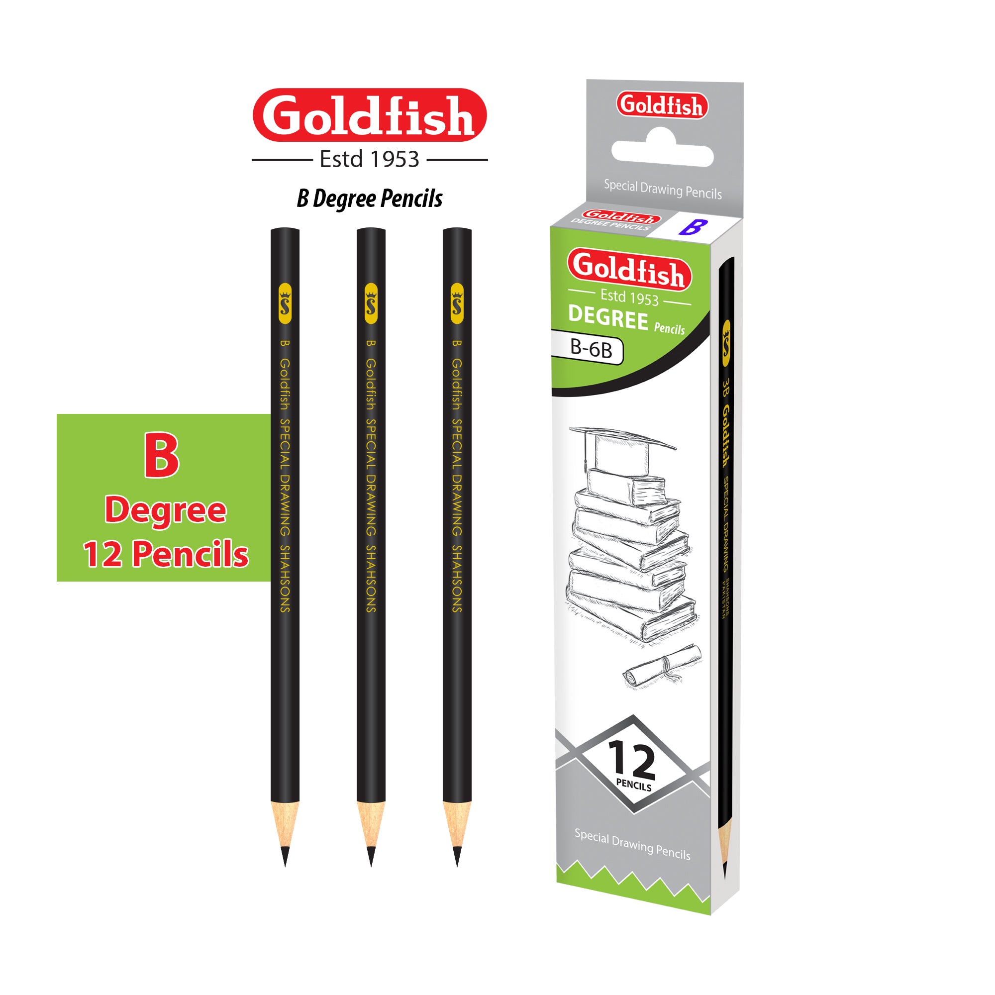Goldfish Degree 12 Pencil in Cardboard – thestationerycompany.pk