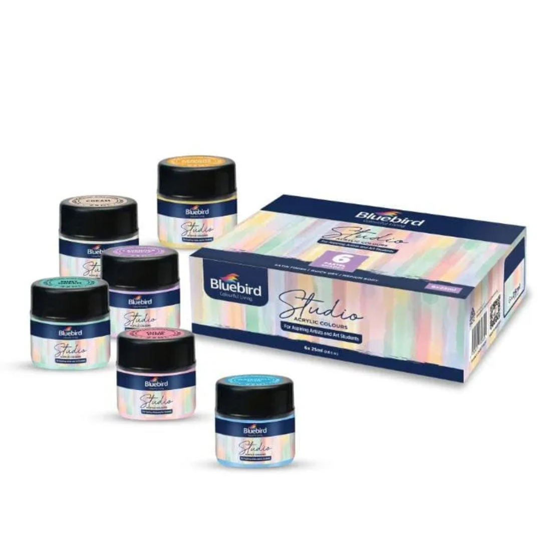 Bluebird Studio Acrylic Colours Pastel Shade – 25 ml – Set of 6 ...
