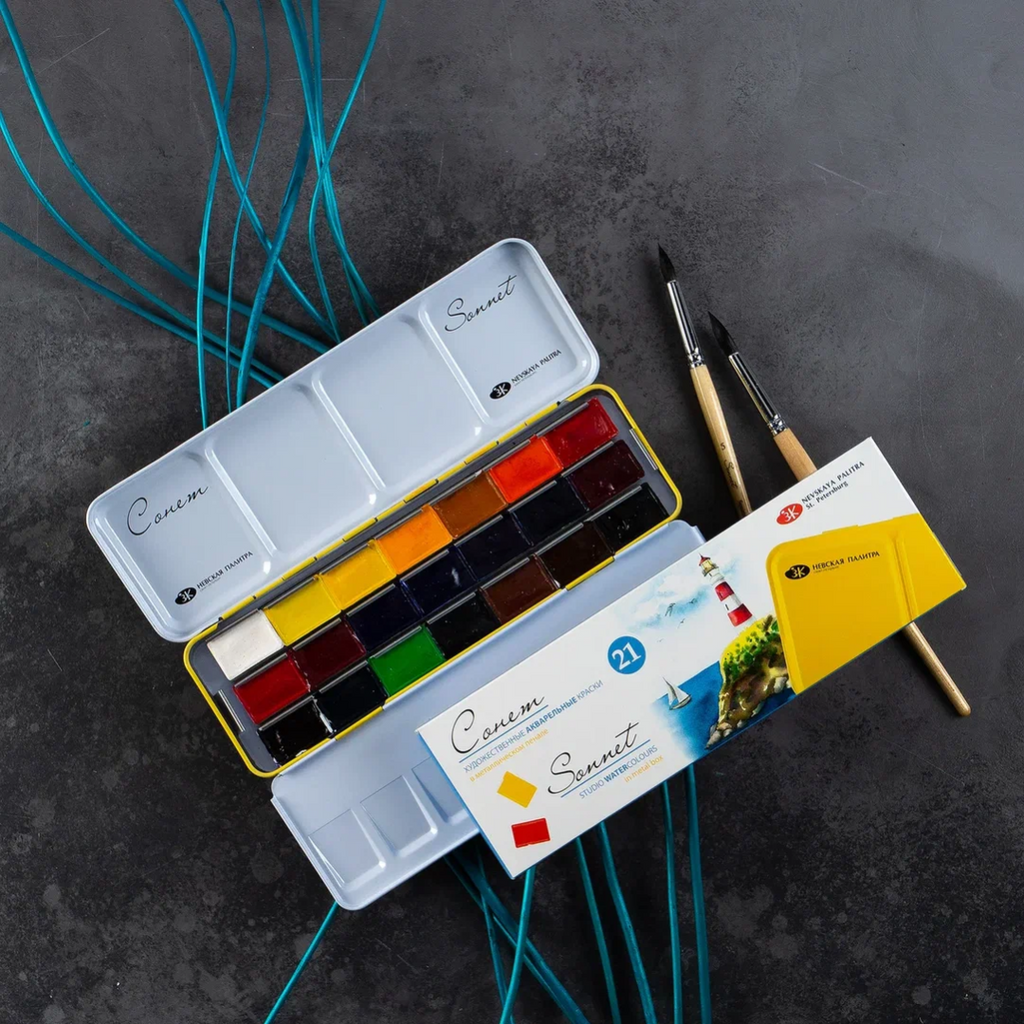 Sonnet Artist Watercolor Set Of 21 Full Pans Metal Box ...