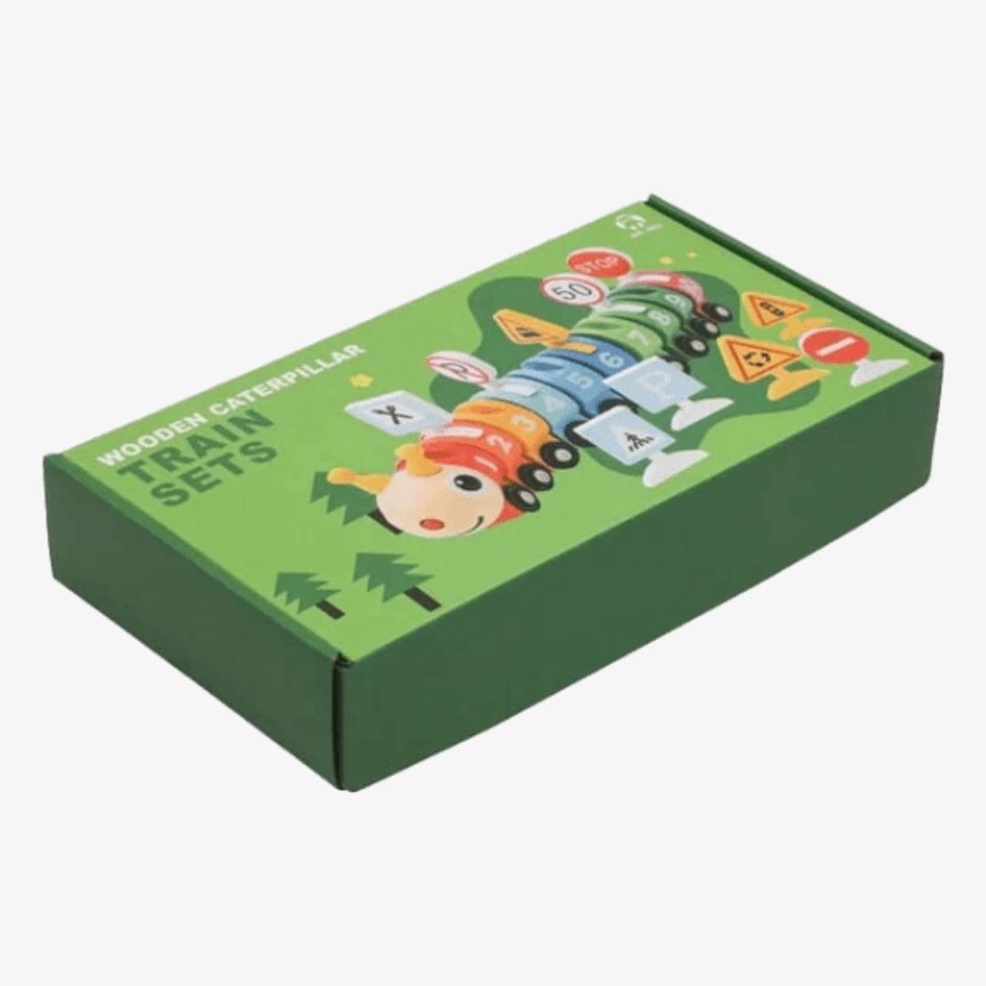 Wooden Caterpillar Train Set Learning Toy – thestationerycompany.pk