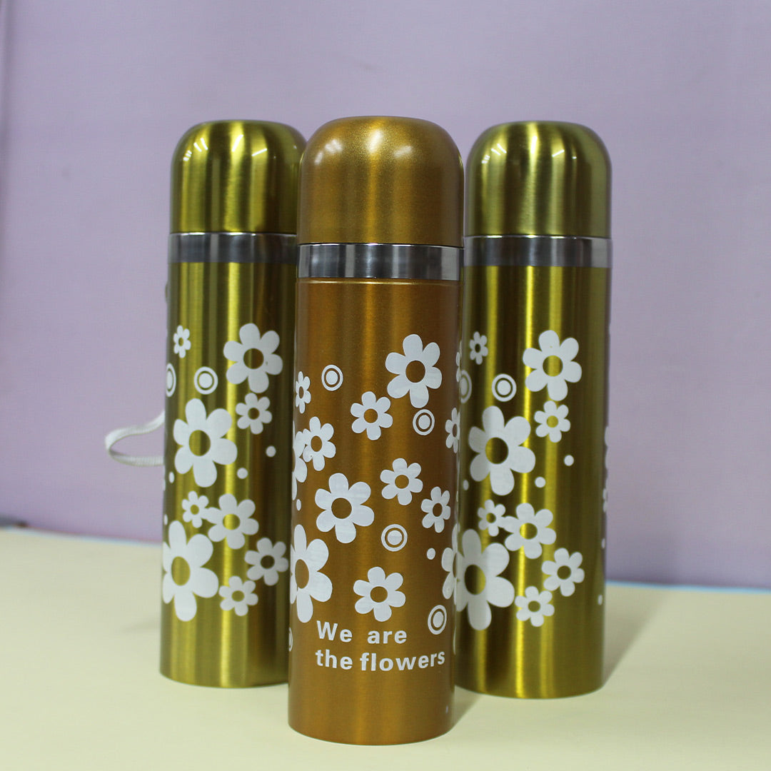 Flower Design Water Bottle Metal Flask – thestationerycompany.pk