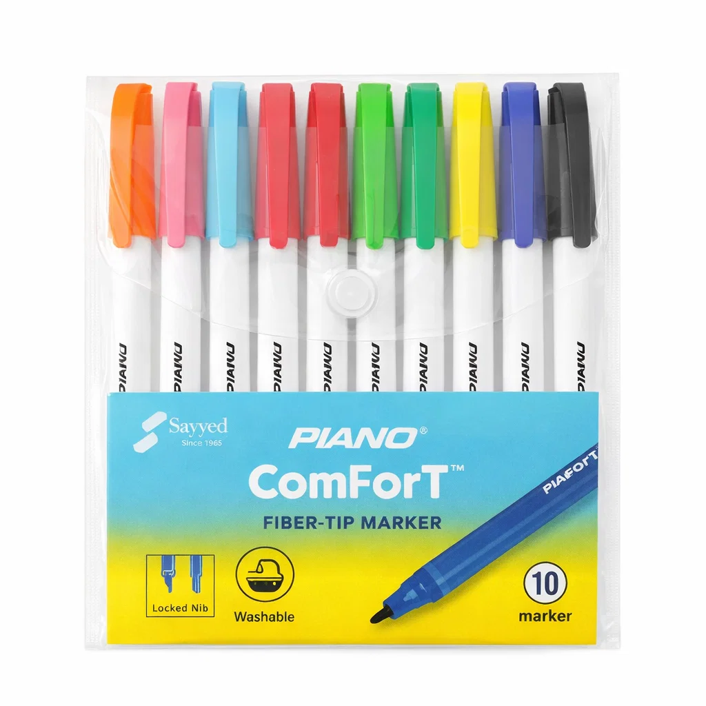 Piano Comfort Fiber Tip Marker Pack of 10 – thestationerycompany.pk