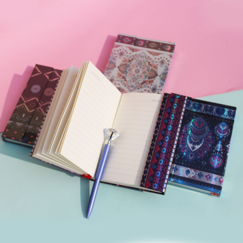 Bohemian art Style 2 Foil Journal Notebook – thestationerycompany.pk