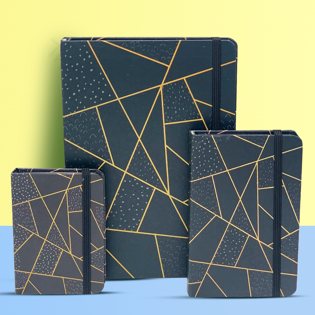 GEOMETRIC GOLD FOIL NOTEBOOK – thestationerycompany.pk