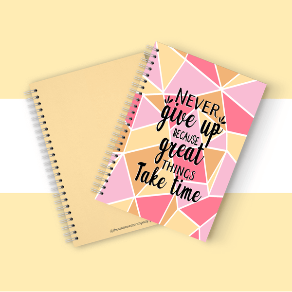 Never Give Up Spiral Notebook – thestationerycompany.pk