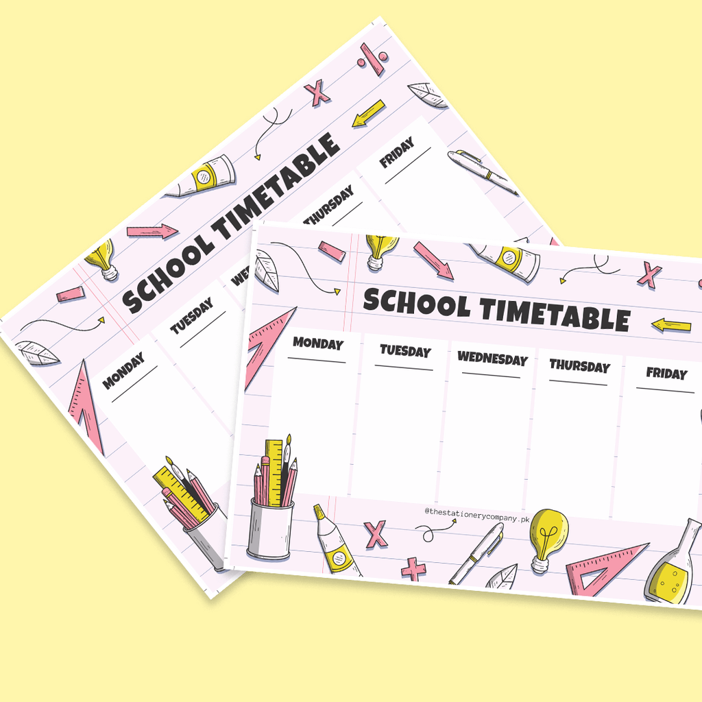 School Timetable Planner For Kids – thestationerycompany.pk